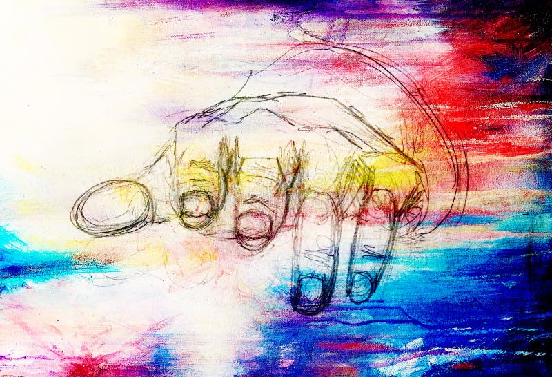 Hand Drawing, Pencil Sketch on Paper, Color Effect. Stock Illustration ...