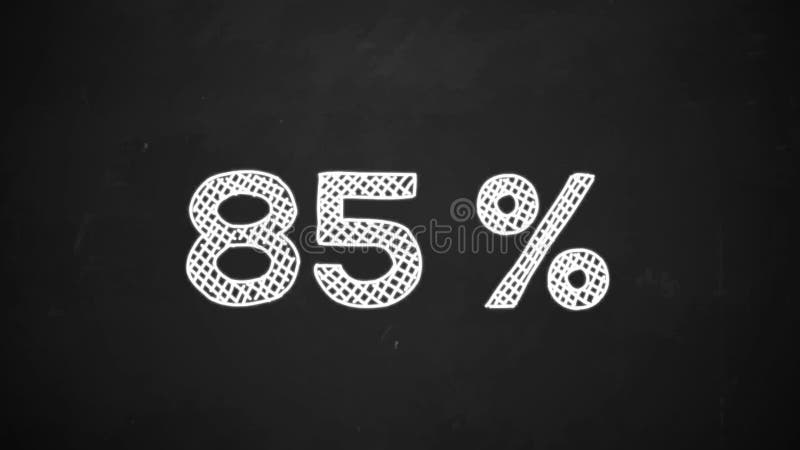 Hand Drawing of 85 Percent Symbol with White Chalk on Blackboard Stock ...