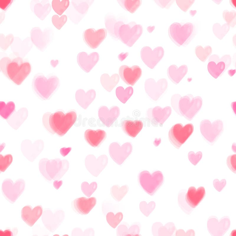 Hand Drawing Pink Mini Hearts Seamless Pattern. Stock Illustration ...