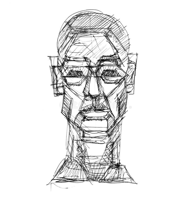 Hand Drawing Plaster Model on Paper Stock Illustration - Illustration ...