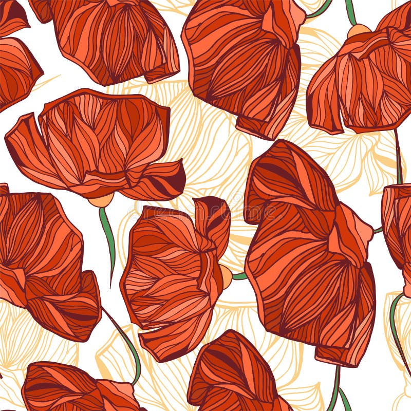 Poppy seamless pattern stock vector. Illustration of print - 67148877