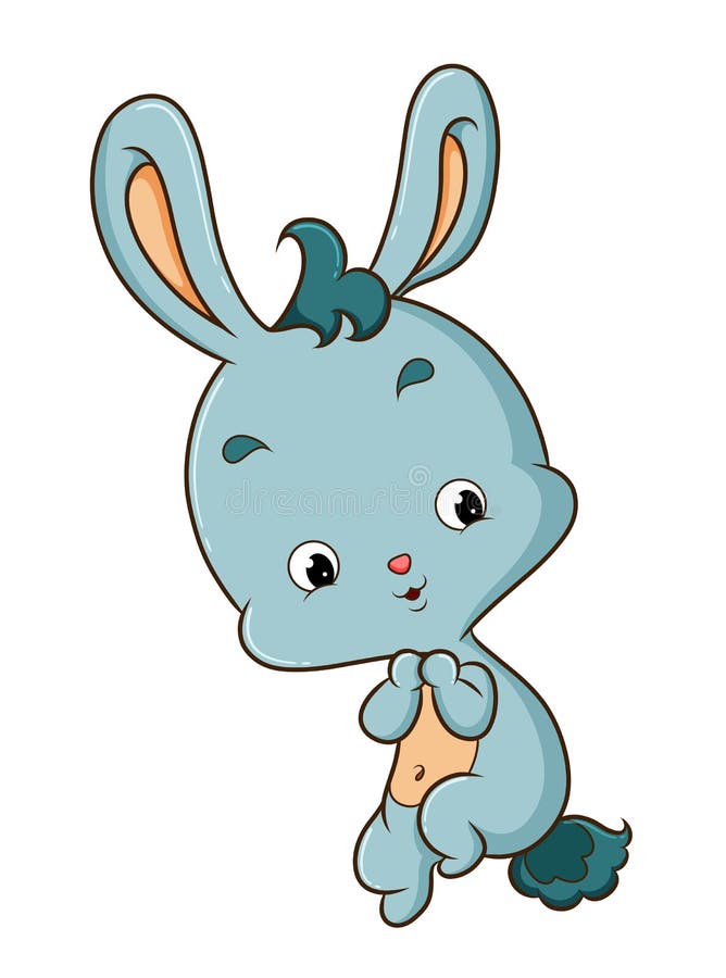 The Hand Drawing of the Rabbit is Very Excited Stock Vector ...