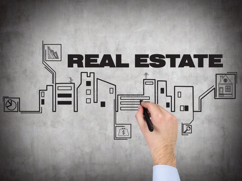 Hand drawing real estate stock photo. Image of environment - 51714258