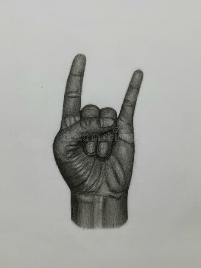 A Hand Drawing Realistic with Pencil Stock Photo - Image of sketch ...