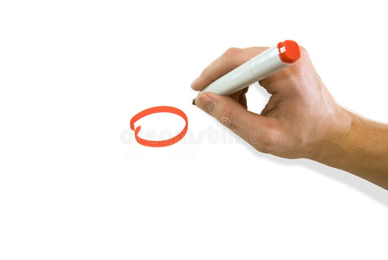 Hand drawing a red circle stock photo. Image of communication - 21897280
