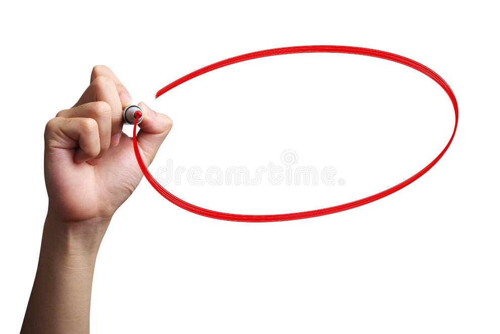 Hand Drawing Red Circle stock photo. Image of detail - 72378772
