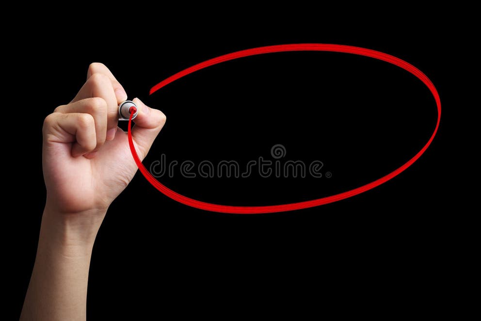 Hand Drawing Red Circle stock photo. Image of finger - 72378778