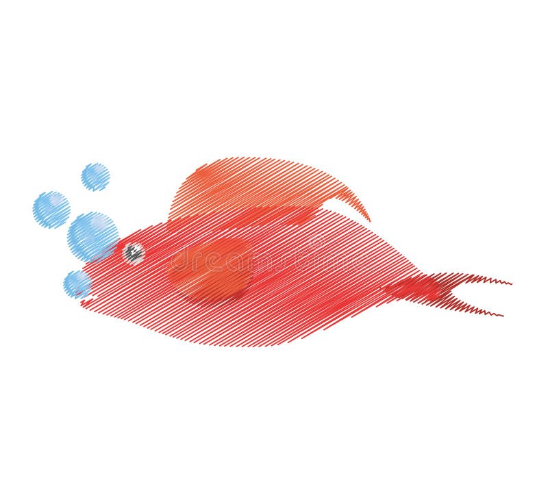 Op Art Sea Fish: Half-mechanical Half-fish Illustration with ...