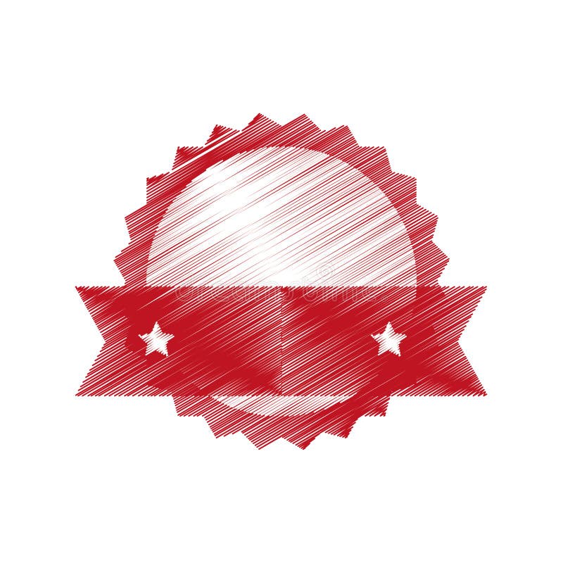 Hand Drawing Red Label Empty with Ribbon Stock Vector - Illustration of ...