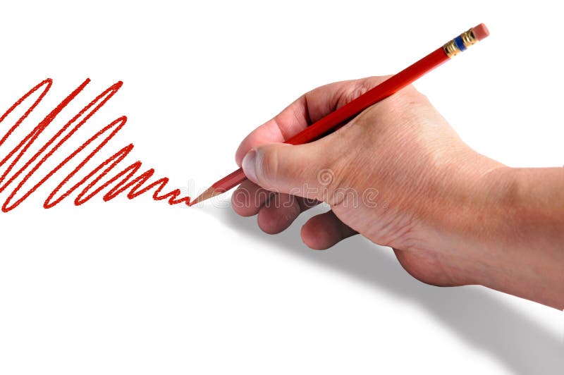 Hand Drawing with Red Pen stock image. Image of sketch - 13577457