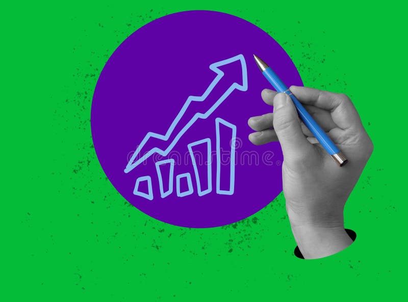 Hand Drawing a Rising Chart. Financial Growth and Business Planning ...