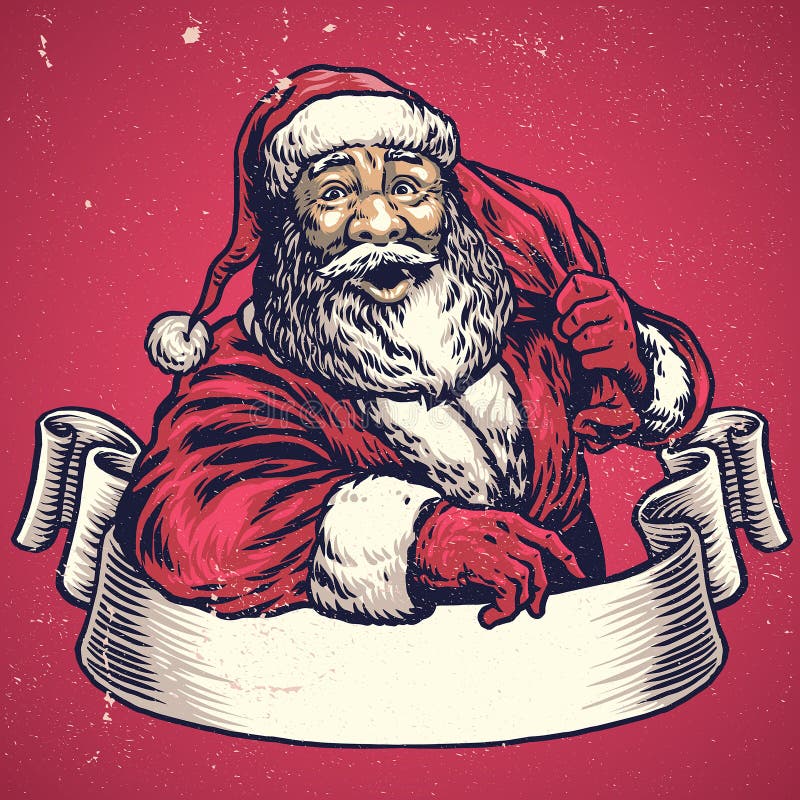 Hand Drawing of Santa Claus with Text Space Stock Vector - Illustration ...