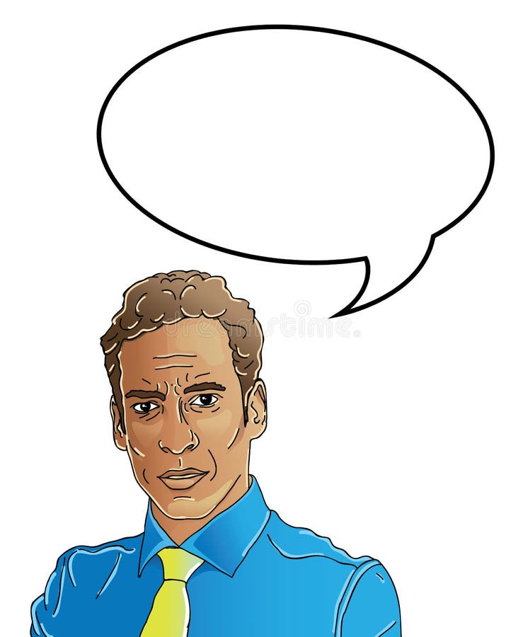 Hand Drawing of a Serious Man. Stock Vector - Illustration of eyes ...