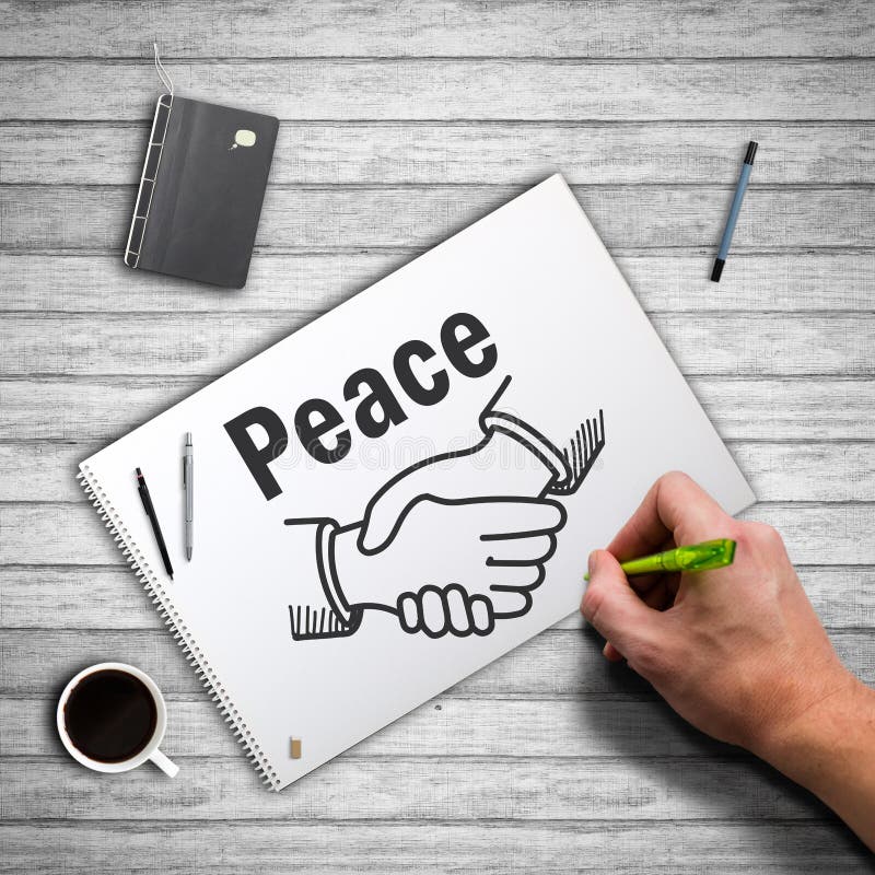 Shaking hands for peace stock image. Image of mountain - 23035703