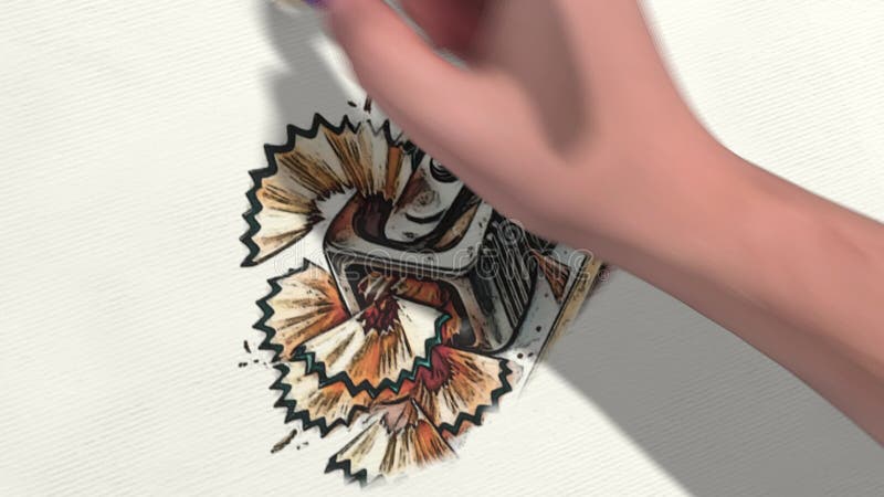 Hand Drawing Sharpener in a Sketch Style, Showcasing Back-to-school and ...