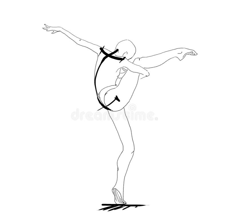 Hand Drawing Sketching Art of Dancing Woman Stock Illustration ...