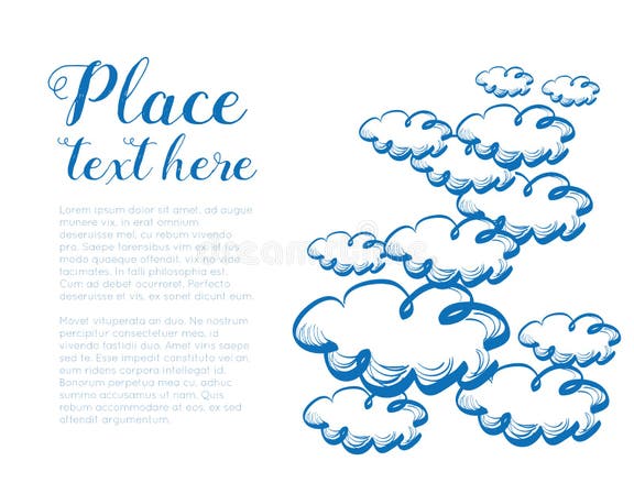 Hand Drawing Sky with Clouds Stock Vector - Illustration of natural ...