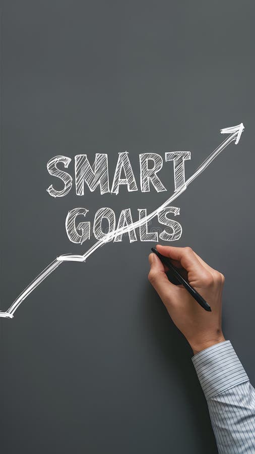 Hand Drawing SMART GOALS Line Graph on Gray Background, Symbolizing ...