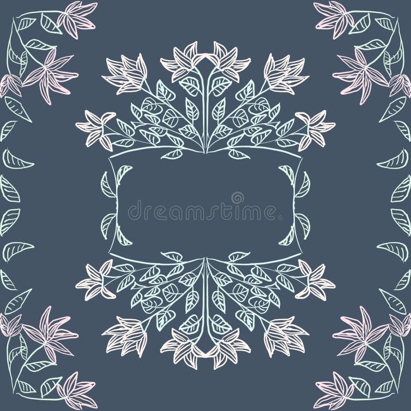 Hand Drawing Spring Frame. Background of Hand Drawing Flowers Stock ...