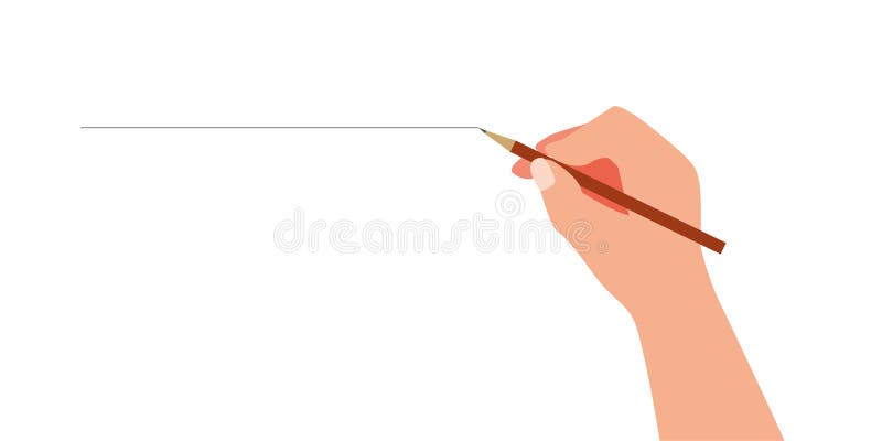 Hand Drawing Straight Line. Concept of Handwritten Art Arm, Ink Writing ...
