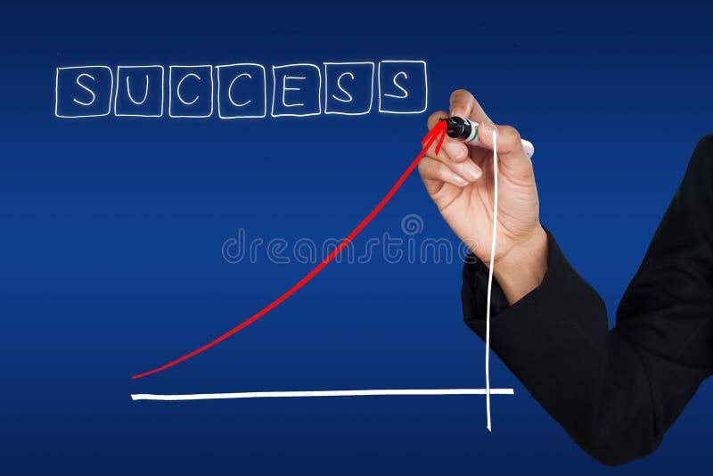 Hand Drawing the Success Trend Stock Image - Image of achievement ...