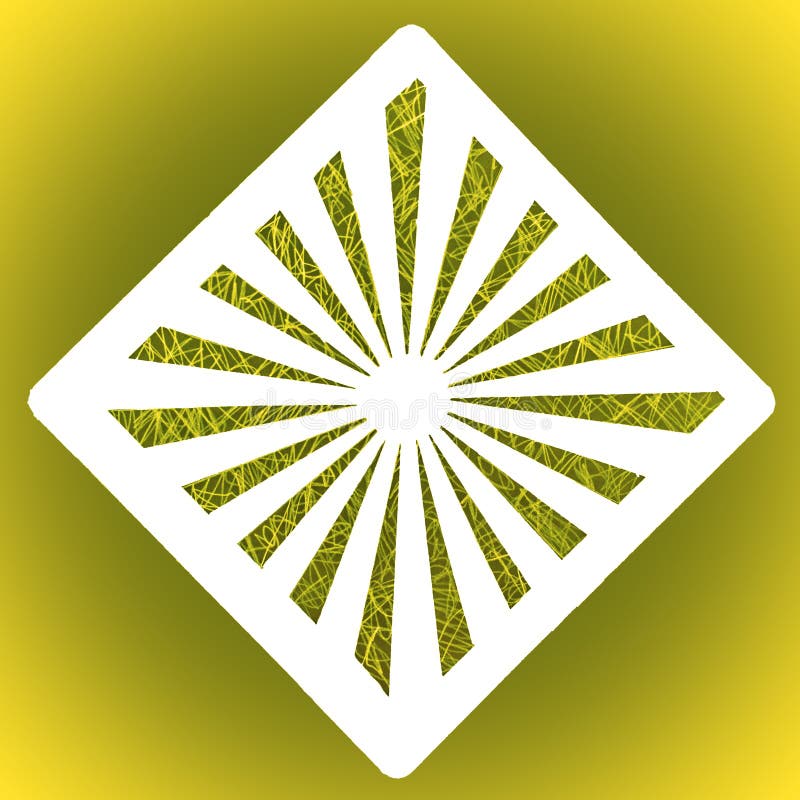 A Drawing of a Diamond Shape with Radiating Lines. Stock Illustration ...