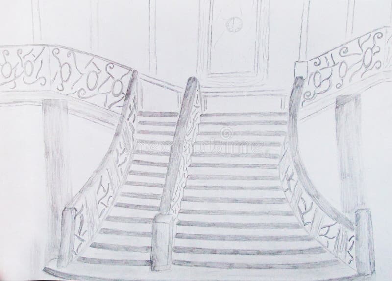 Hand Drawing Titanic Stairs Stock Photo - Image of hotel, titanic ...