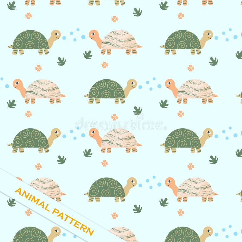 Hand Drawing Turtles Animal Abstract Pattern Cartoon Vector Water ...