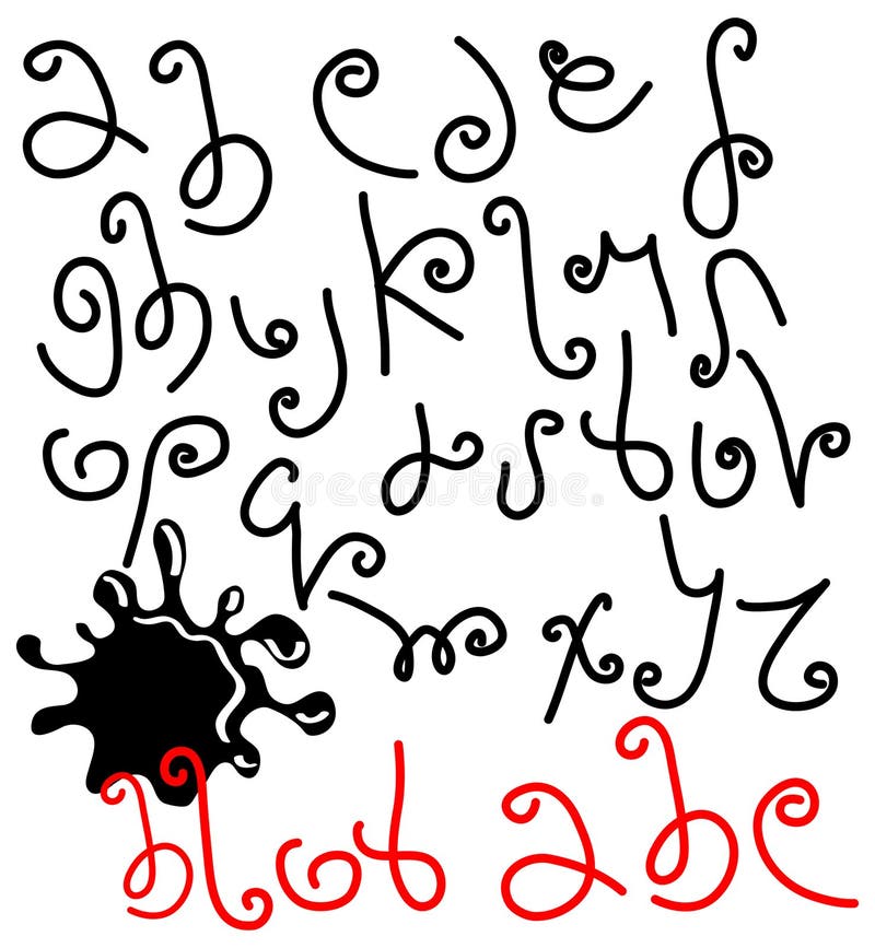 Hand Drawing Typography Font Stock Illustration - Illustration of ...