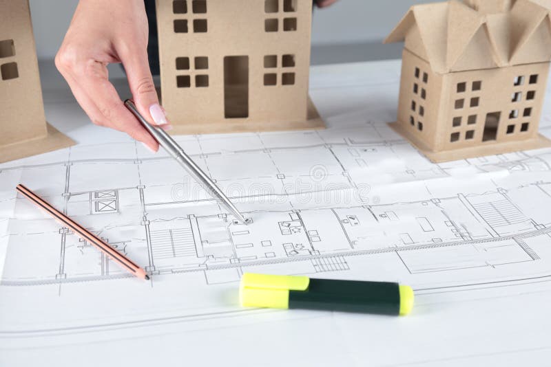 Hand Drawing of Urban Scene. Construction Concept Stock Image - Image ...