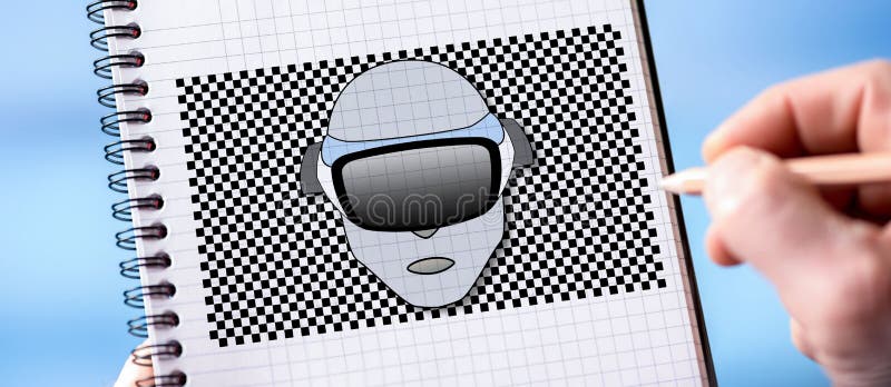 Virtual Reality Concept on a Notepad Stock Image - Image of futuristic ...