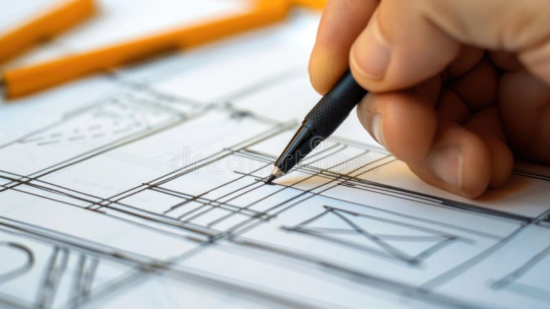 Hand Drawing Wireframe Design for Website. Generative Ai Stock ...