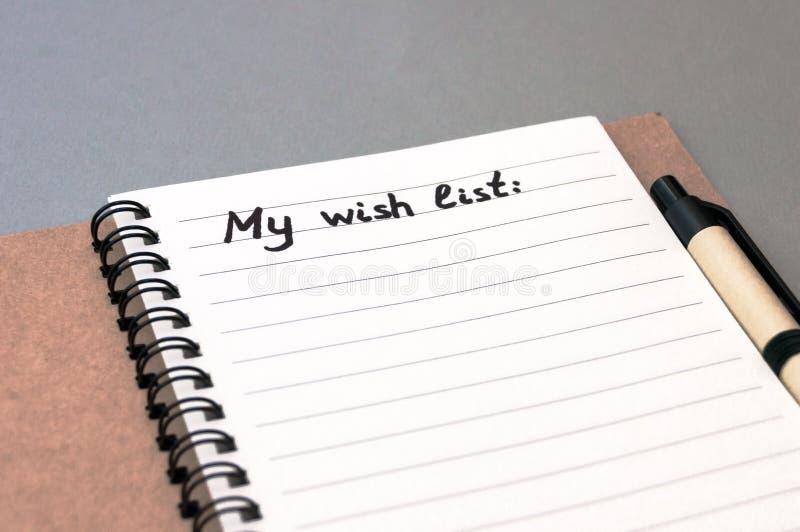 Hand Drawing Wish List on Notebook Stock Photo - Image of expressing ...