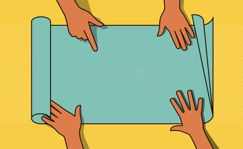Hand drawings unfold stock vector. Illustration of brochure - 44707719