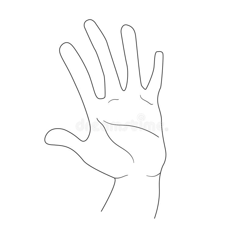 High Five Hand Vector Outline Illustrations Stock Vector - Illustration ...