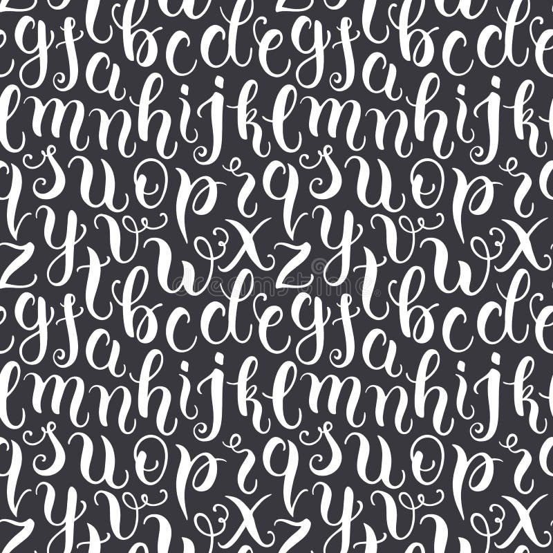 Hand Drawn Abc Letters Seamless Pattern Stock Vector - Illustration of ...