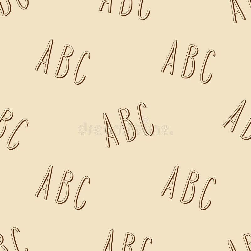 Hand Drawn Abc Seamless Pattern Background Stock Vector - Illustration ...