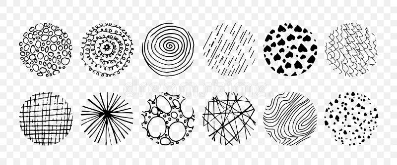 A Set of Abstract Round Doodle Elements on a Transparent Background ...