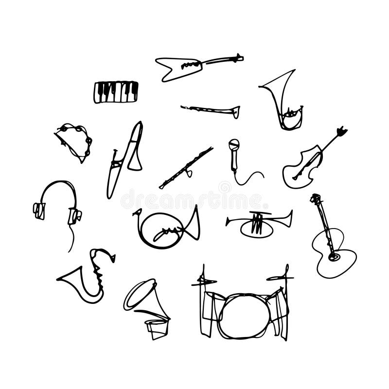 Continuous Line Musical Instruments Stock Illustrations – 321 ...