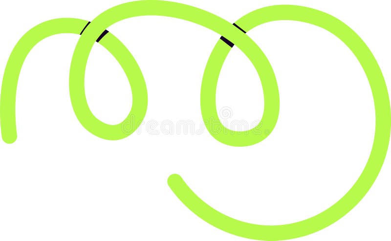 Hand Drawn Abstract Curly Line Stock Vector - Illustration of design ...