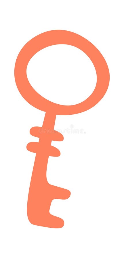 Hand Drawn Abstract Doodle Key Flat Icon Stock Vector - Illustration of ...