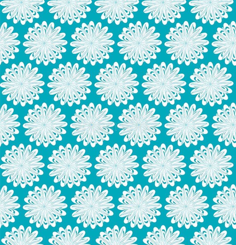 Hand Drawn Abstract Flowers Repeat Pattern Stock Vector - Illustration ...