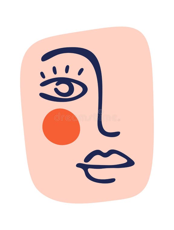 Hand Drawn Abstract Girly Face Doodle Flat Icon Stock Vector ...