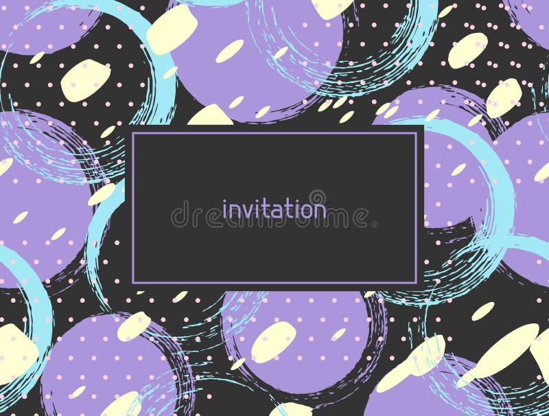 Hand Drawn Abstract Grunge Invitation Card. Background Painted with Ink ...