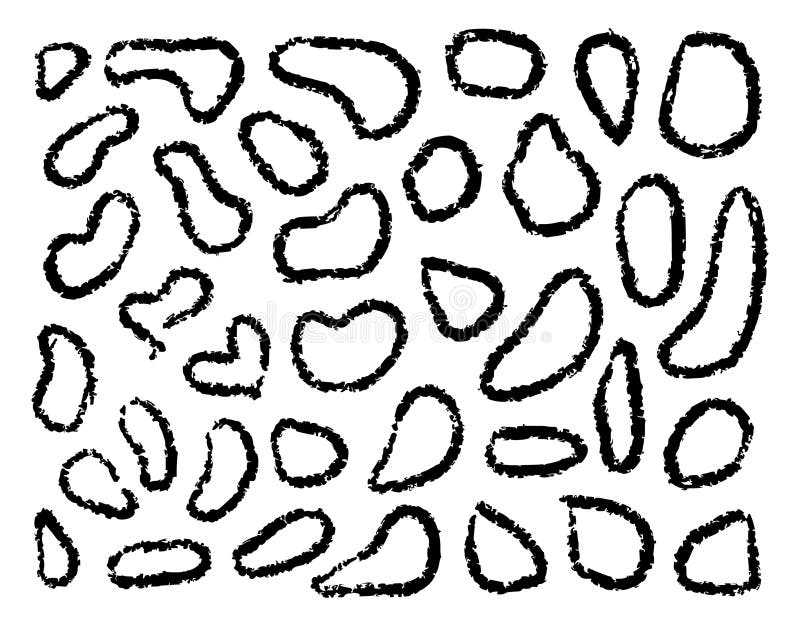 Hand Drawn Abstract Grunge Shapes for Modern Design. Organic Ink Style ...