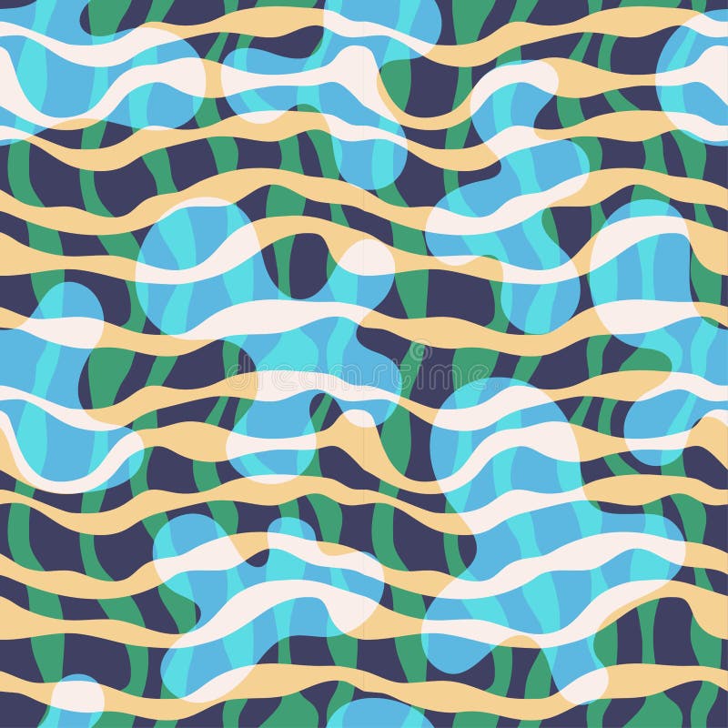 Hand Drawn Abstract Modern Seamless Pattern. Smooth Lines. Modern ...