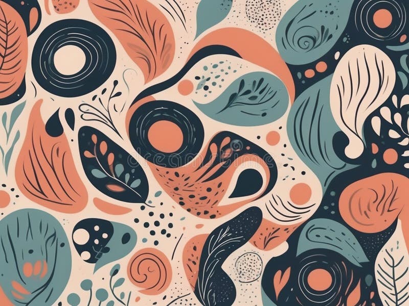 Hand-drawn Abstract Organic Shapes Background Theme - Generated by Ai ...