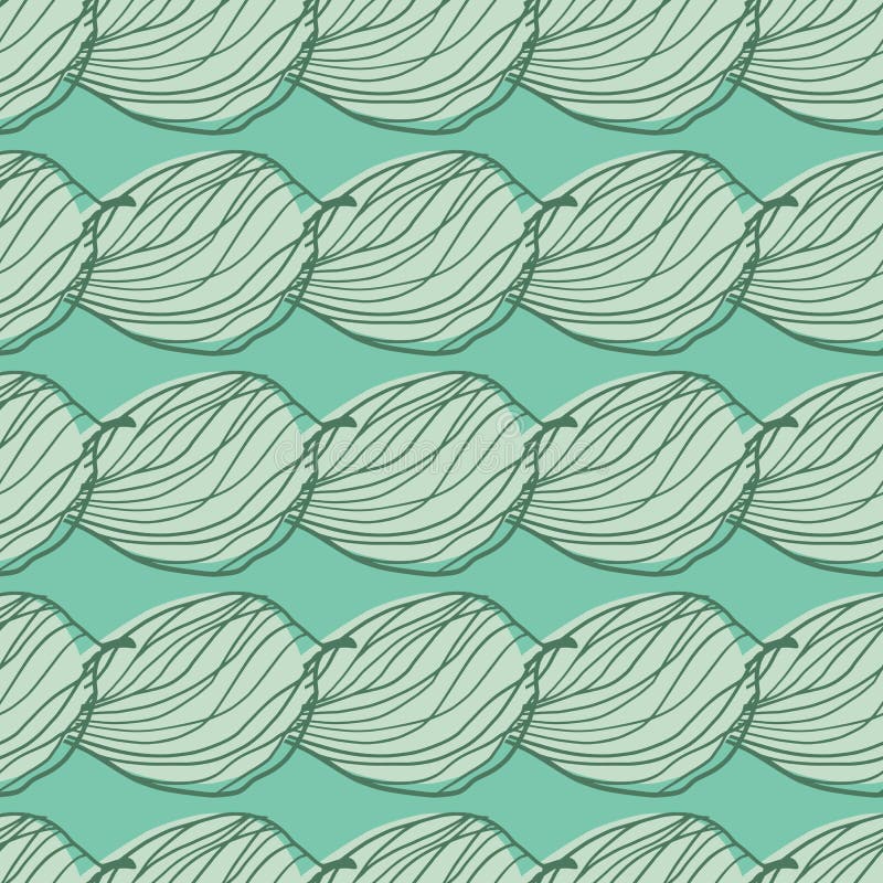 Hand Drawn Abstract Outline Foliage Seamless Pattern. Doodle Elements ...