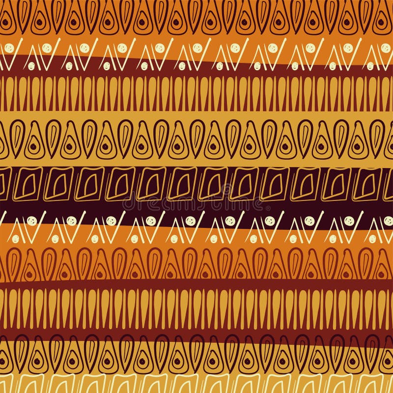 Hand-drawn Abstract Pattern in African Style. Stock Illustration ...