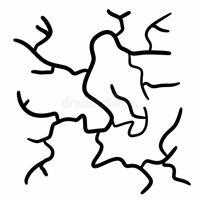 Hand Drawn Abstract Pattern, Black and White of Cracked or Broken Line ... Hand Drawn Abstract Pattern, Black and White of Cracked or Broken Line ...